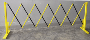 Yellow & Black Mild Steel Scissors Barricade without castor wheels ...